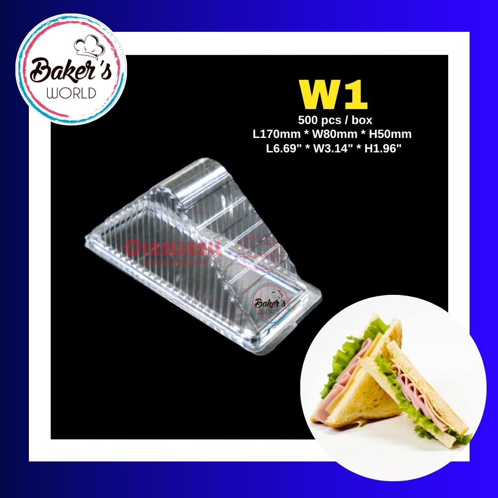 W1 Single Sliced Chiffon Cake Sandwich Wedge Triangular Clamshell ...