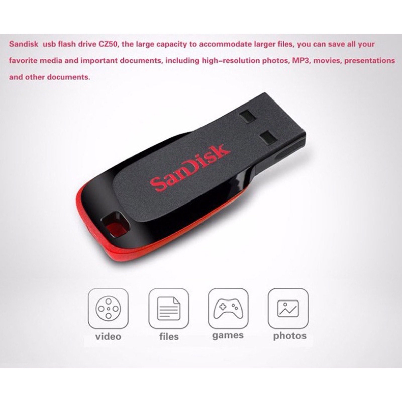 Sandisk 2GB 4GB 8GB 16GB 32GB 64GB Cruzer Blade USB Flash Drive Memory ...