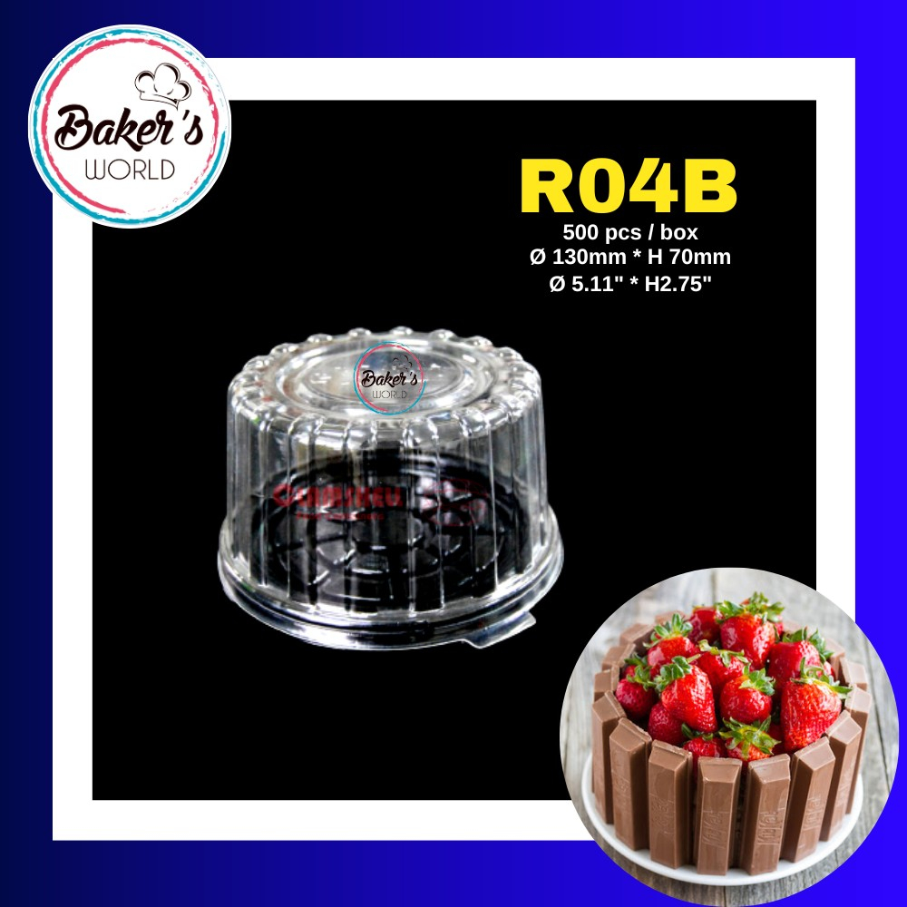 R04 Dome Cake Container Black/Cream Base 20s and 10s | Shopee Philippines