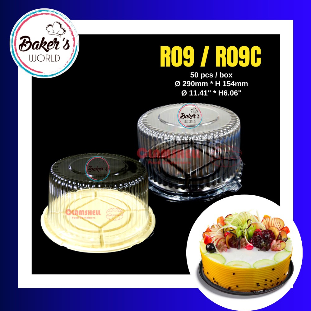 R09 Dome Cake Container Black/Cream Base 20s and 10s | Shopee Philippines