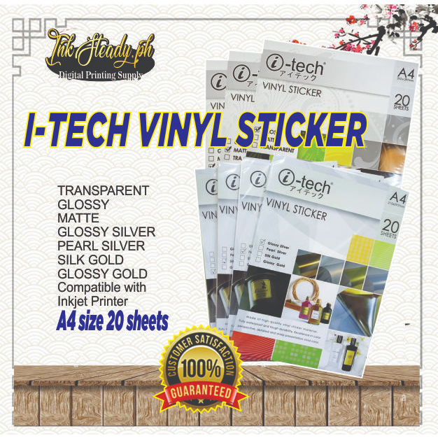 I-TECH VINYL STICKER WATERPROOF A4 ( 20SHEET ) | Shopee Philippines