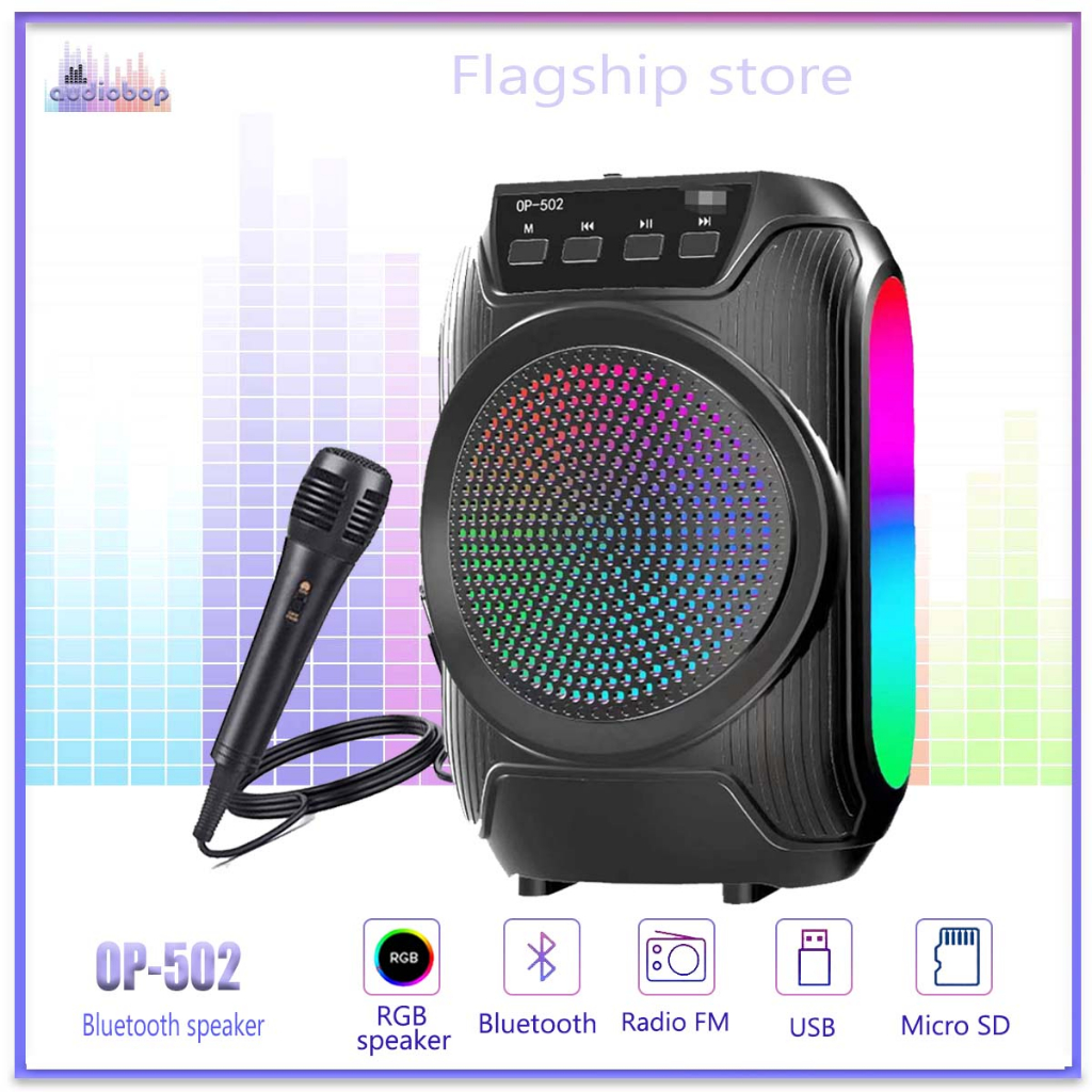 Audiobop 5 inch bluetooth speaker with free microphone with (TF USB FM ...