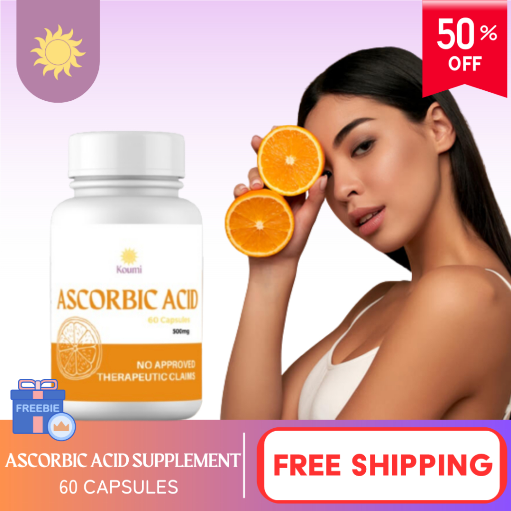 Koumi Ascorbic Acid Vitamin C Capsule 1 Bottles 60caps Supplement 500mg ...