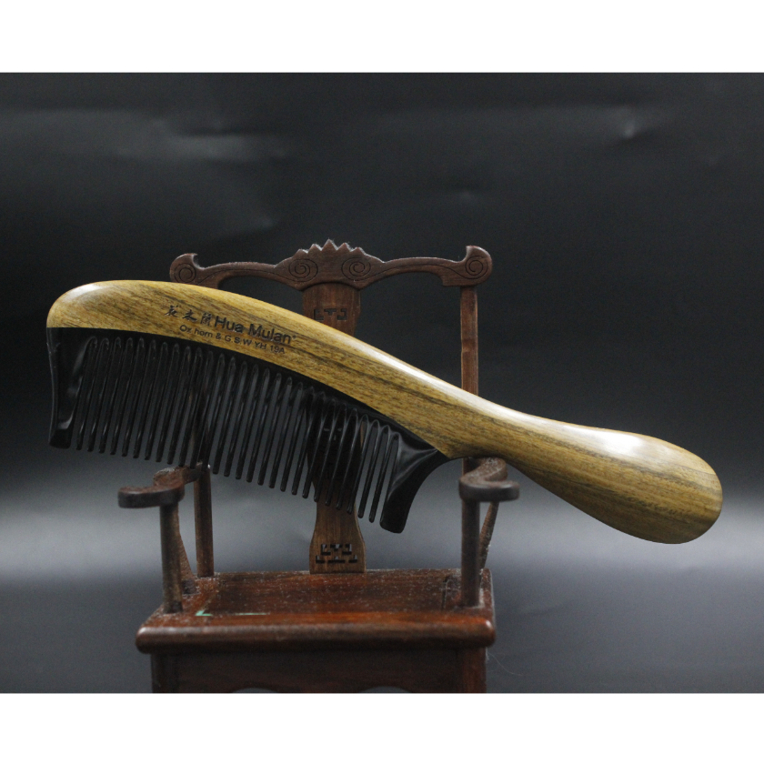 Hua Mulan OXGSW YH19A Ox Horn and Green Sandalwood Comb | Shopee ...