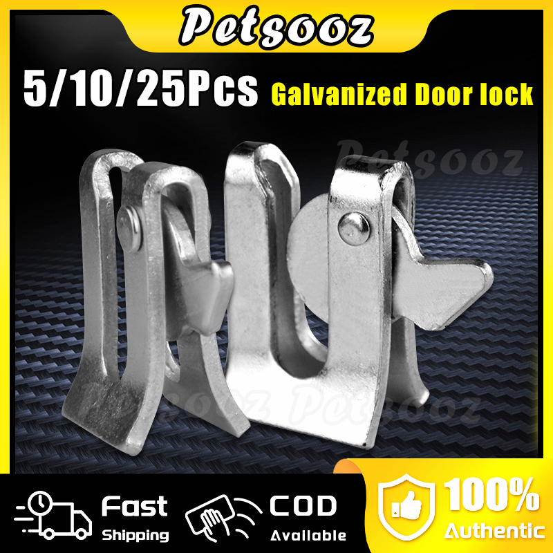 5/10/25Pcs Galvanized door lock Sow bed door buckle lock Cage lock for ...