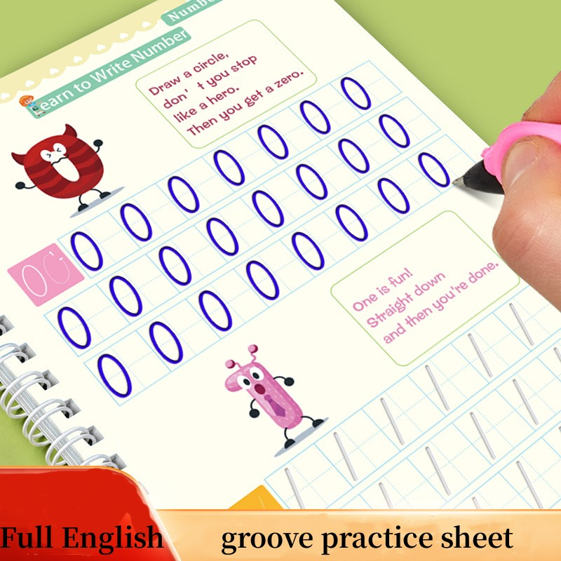 Children's Groove Control Pen Training Book English Alphabet Number ...