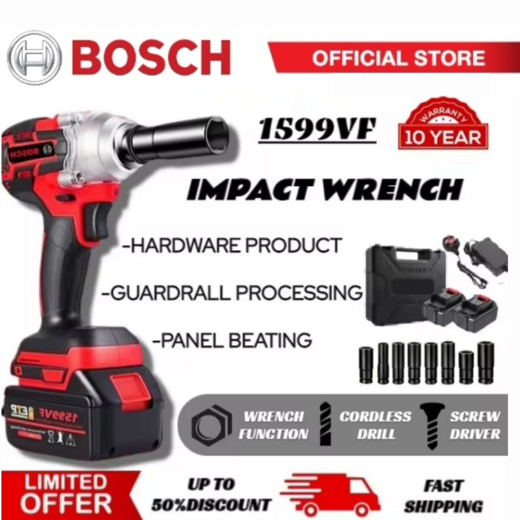 [Ready Stock] BOSCH 1599VF Impact Wrench Cordless Impact Gun Electric ...