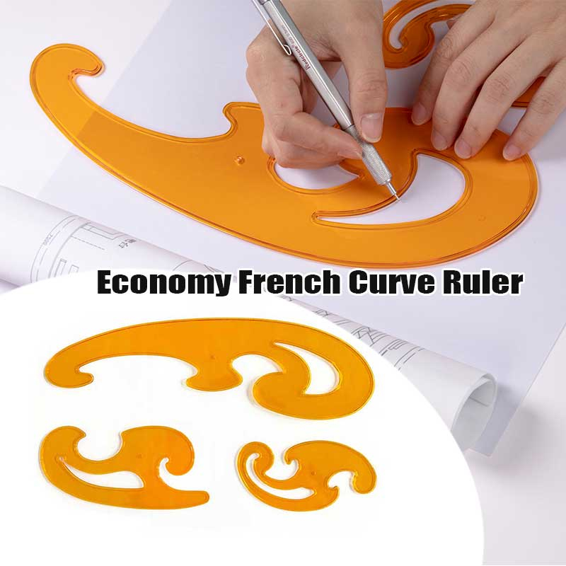 3Pcs Plastic French Curve Ruler Set Ellipse Sewing Ruler For Terrain ...
