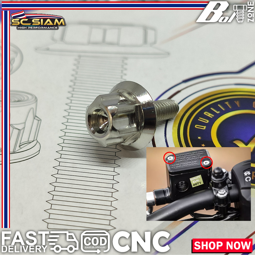 SC SIAM STAINLESS BRAKE MASTER FLUID BOLT 4X12 MM / FLUID TANK BOLTS ...
