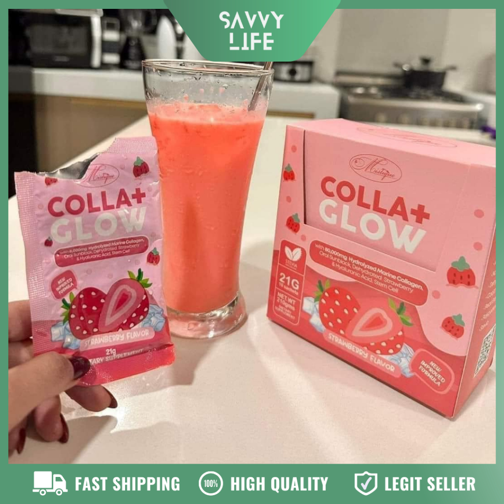 MISTIQUE Colla Glow Hydrolyzed Marine Collagen Drink Strawberry Flavor ...