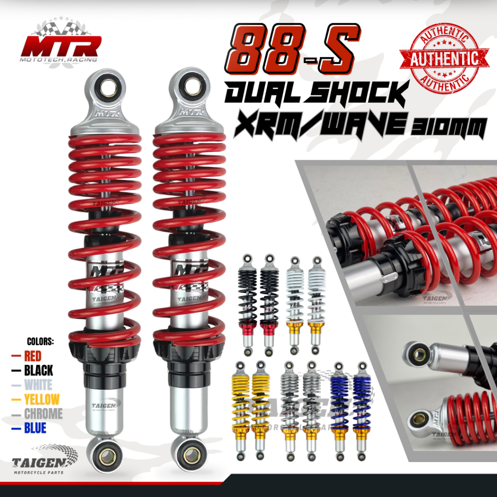 MTR Silver Series Xrm/Wave/Dash/Smash/Tmx 310mm Dual Rear Shock ...