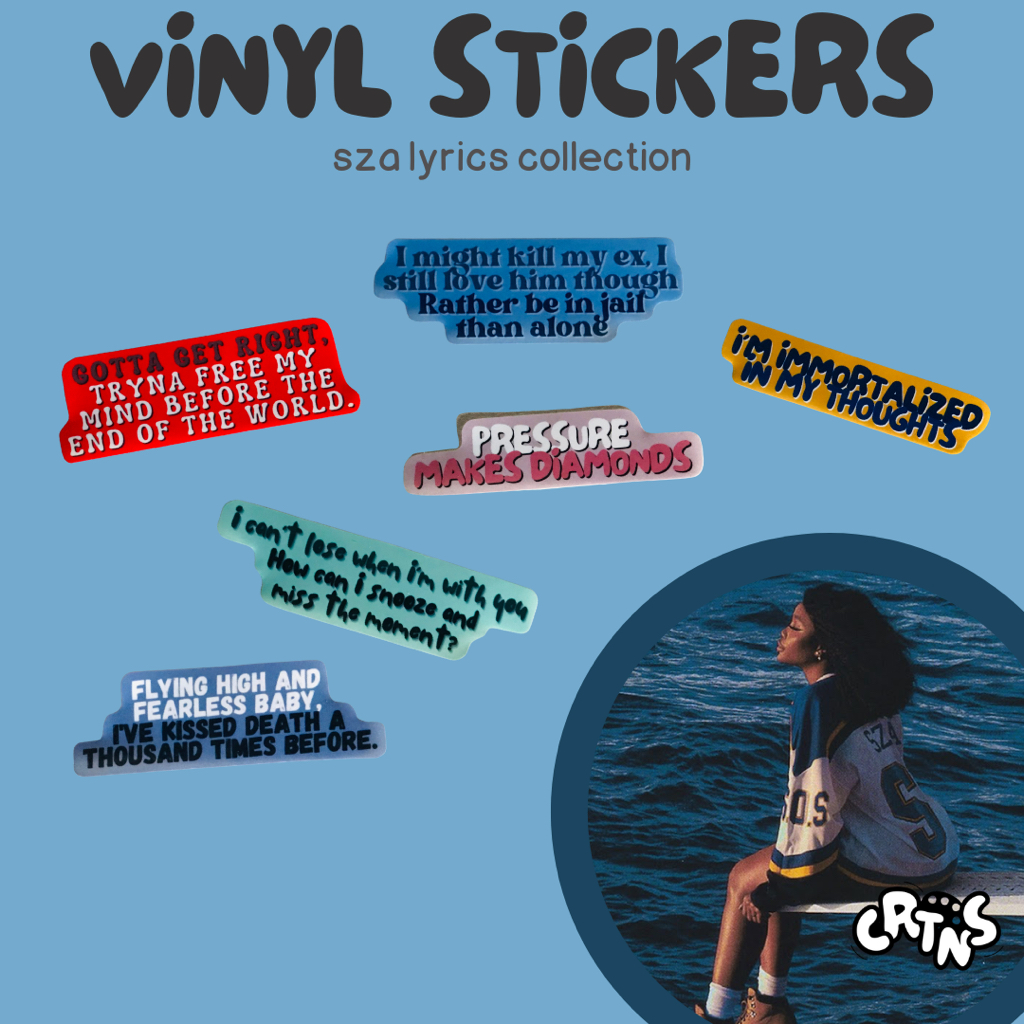 Sza Lyrics Stickers - Vinyl Waterproof Sticker | Shopee Philippines