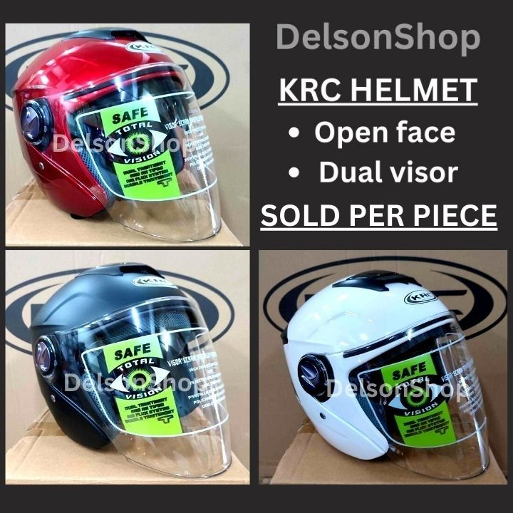 KRC OPEN FACE 631 MODEL DUAL VISOR HELMET WITH ICC STICKER | Shopee ...