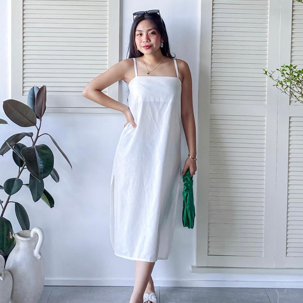 Collin Dress — Sleeveless Midi Straight Dress with Side Slit | Flair ...