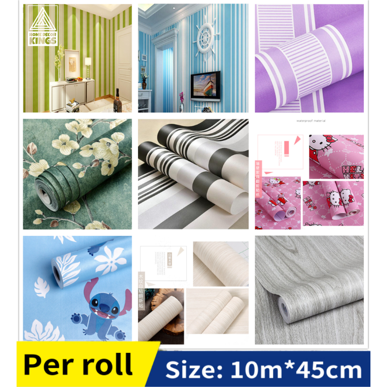 (10M/Roll) Wallpaper PVC Self Adhesive 10metersX45cm Waterproof Sticker ...