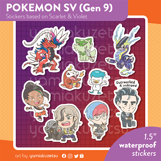 Pokemon SV Scarlet Violet stickers by yamiakuzetsu | Shopee Philippines