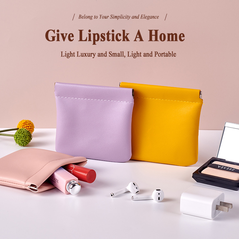 Mini Organizer Bag Women Simple PU Leather Jewelry Bag Makeup Case ...