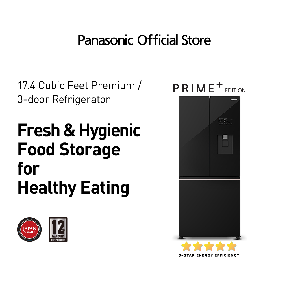Panasonic NR-CW530XMMP 17.4 cu. ft. French Glass Door Bottom Freezer No ...