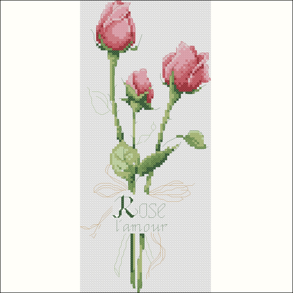 Roze L'amour DIY Cross Stitch Complete Set Needlework NOT STAMPED ...