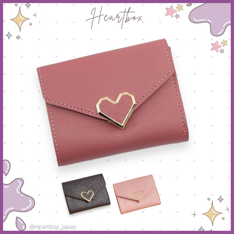 Small Wallet With Heart Emblem Modern Design | Shopee Philippines