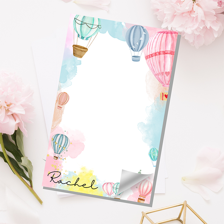 Personalized Pastel Hot Air Balloon Notepad | Shopee Philippines