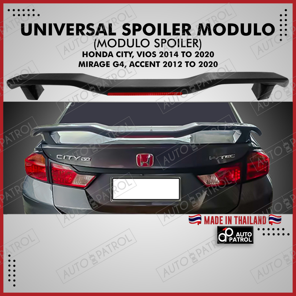 Universal Modulo Spoiler for Honda City, Vios, 2014 to 2020 Mirage G4 ...