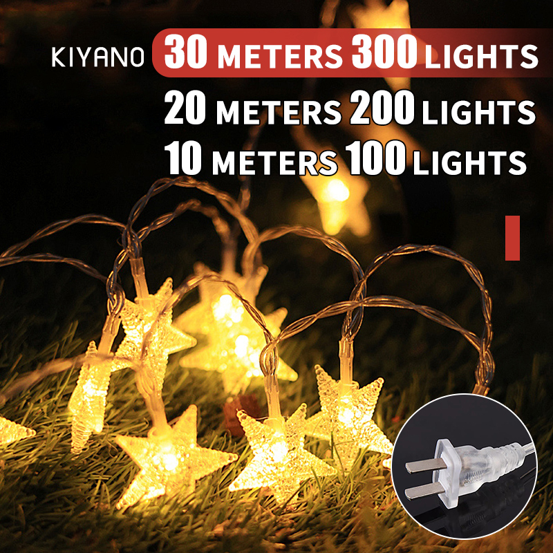 LED Star Lights Christmas Lights Outdoor Waterproof Garden String ...