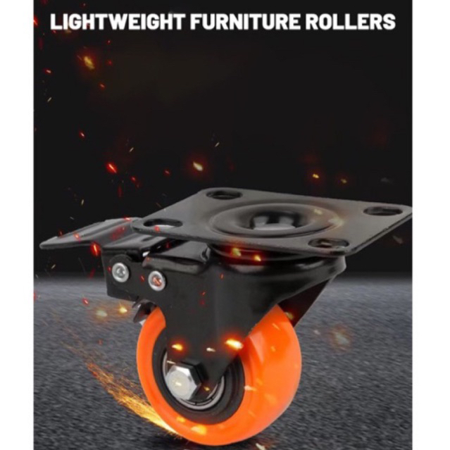 Heavy duty caster wheel PU wheel per 1 piece | Shopee Philippines