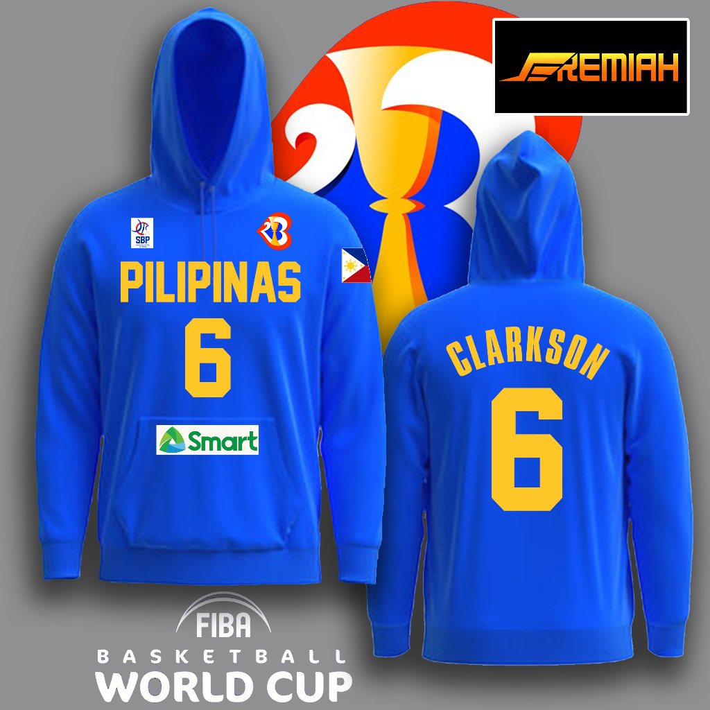 FIBA GILAS PILIPINAS Clarkson Basketball Blue Pullover Hoodie Jacket ...