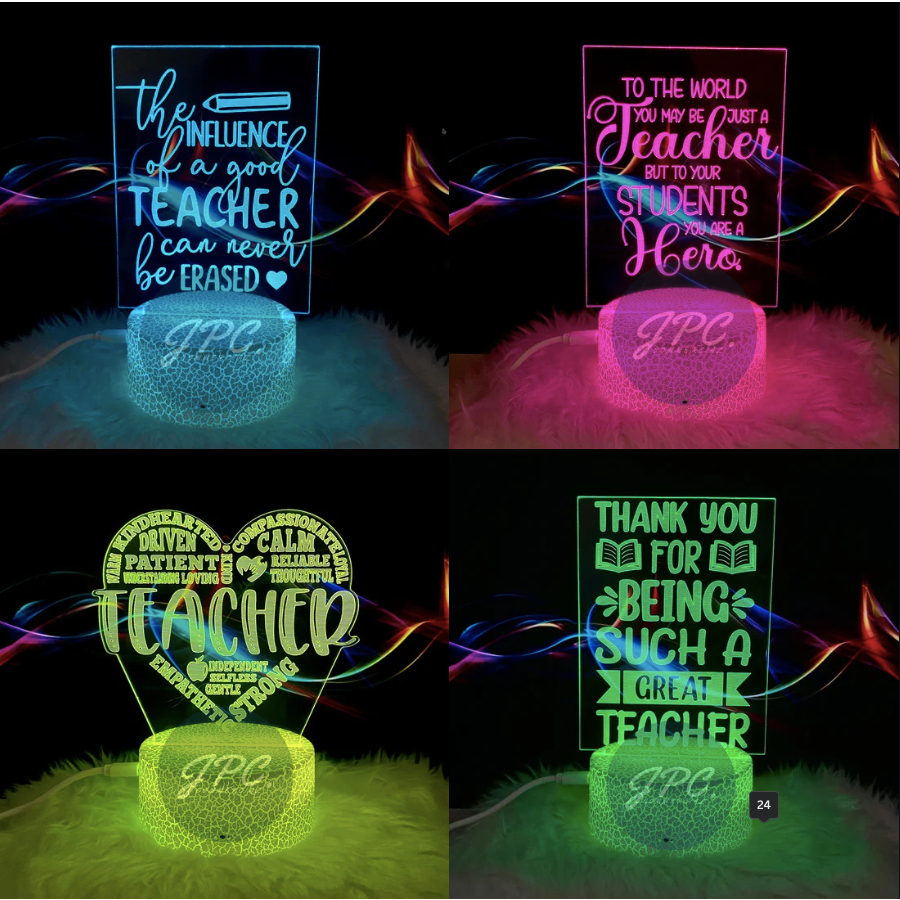 NEW TEACHER Designs Acrylic 3D Illusion LED Night Lamp | Shopee Philippines