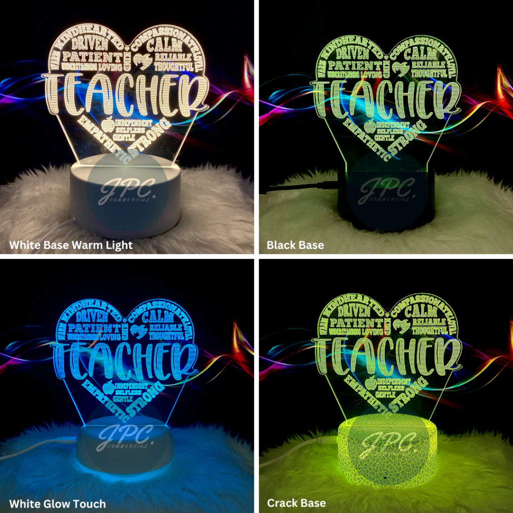 NEW TEACHER Designs Acrylic 3D Illusion LED Night Lamp | Shopee Philippines
