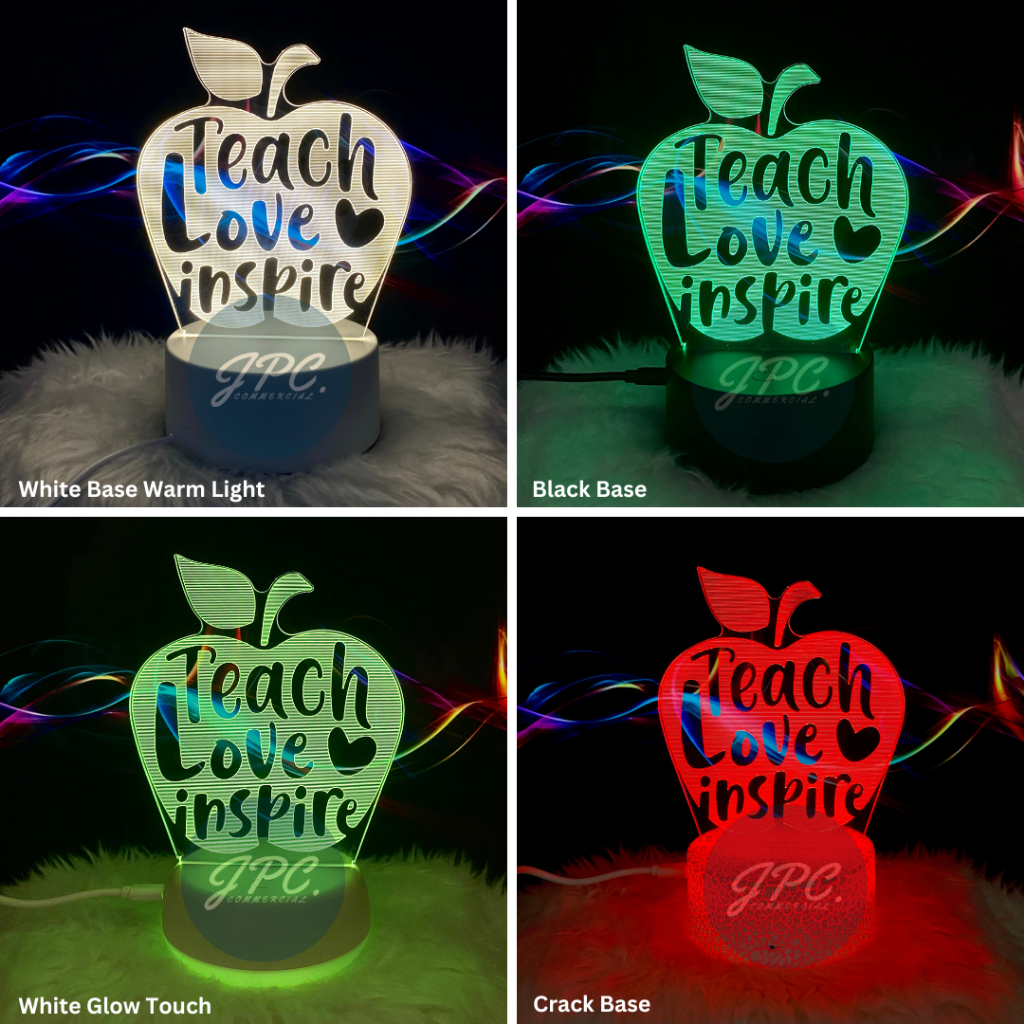 NEW TEACHER Designs Acrylic 3D Illusion LED Night Lamp | Shopee Philippines