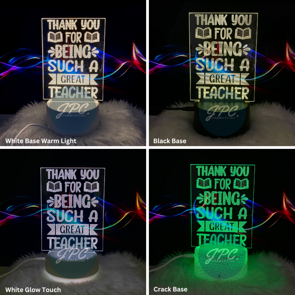 NEW TEACHER Designs Acrylic 3D Illusion LED Night Lamp | Shopee Philippines