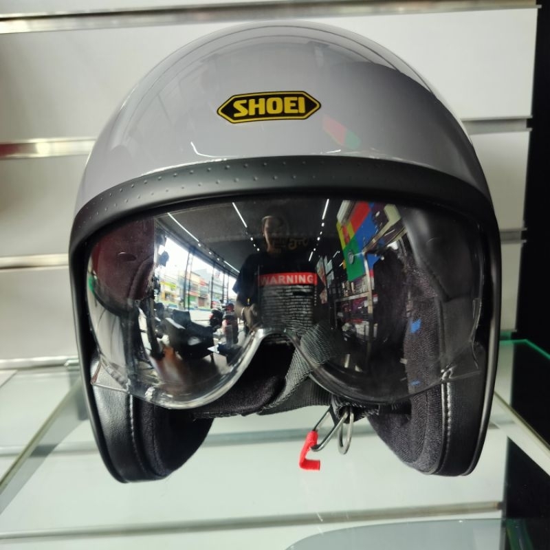 SHOEI HALF FACE HELMET PLAIN GREY IN LARGE | Shopee Philippines