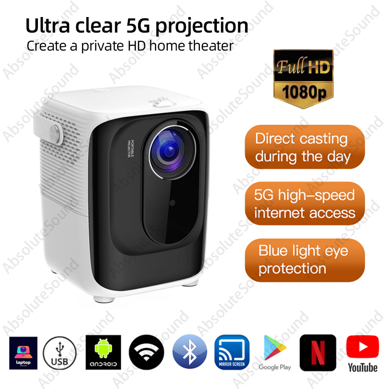 S10 Smart Projector 1080P Ultra Clear HD With Bluetooth Home Theater ...