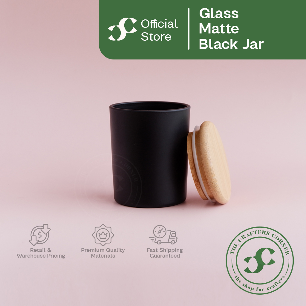 Glass Matte Black Candle Jar (200ml, 320ml, 430ml) | Shopee Philippines
