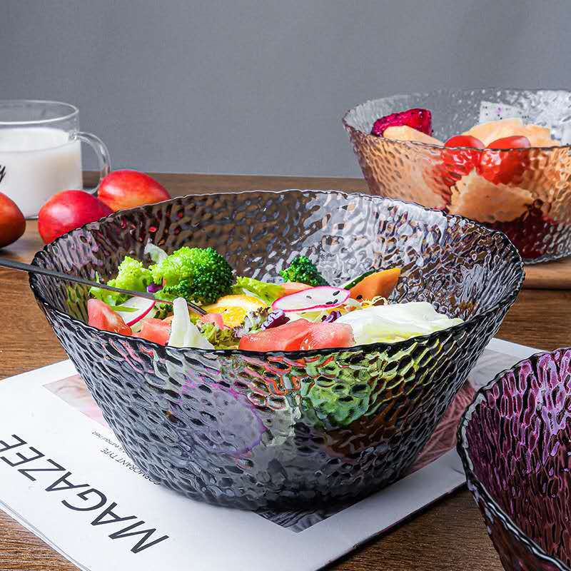 Unique Creative Gold-rimmed Glass Bowl Glass Salad Bowls Transparent ...