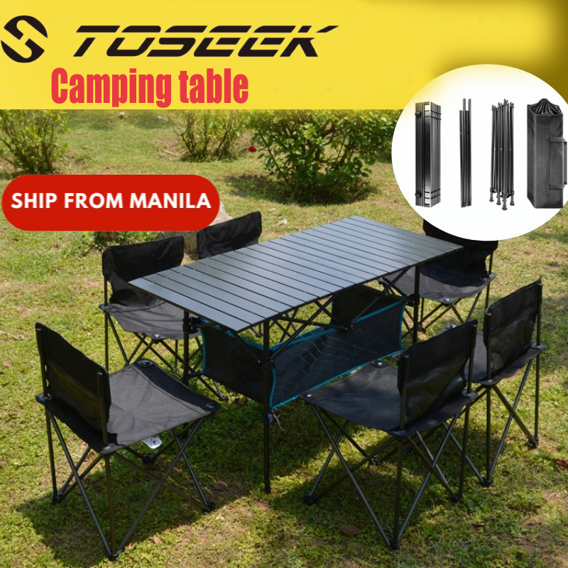 TOSEEK Outdoor Folding Camping Portable Table Chair Aluminium Alloy Set ...