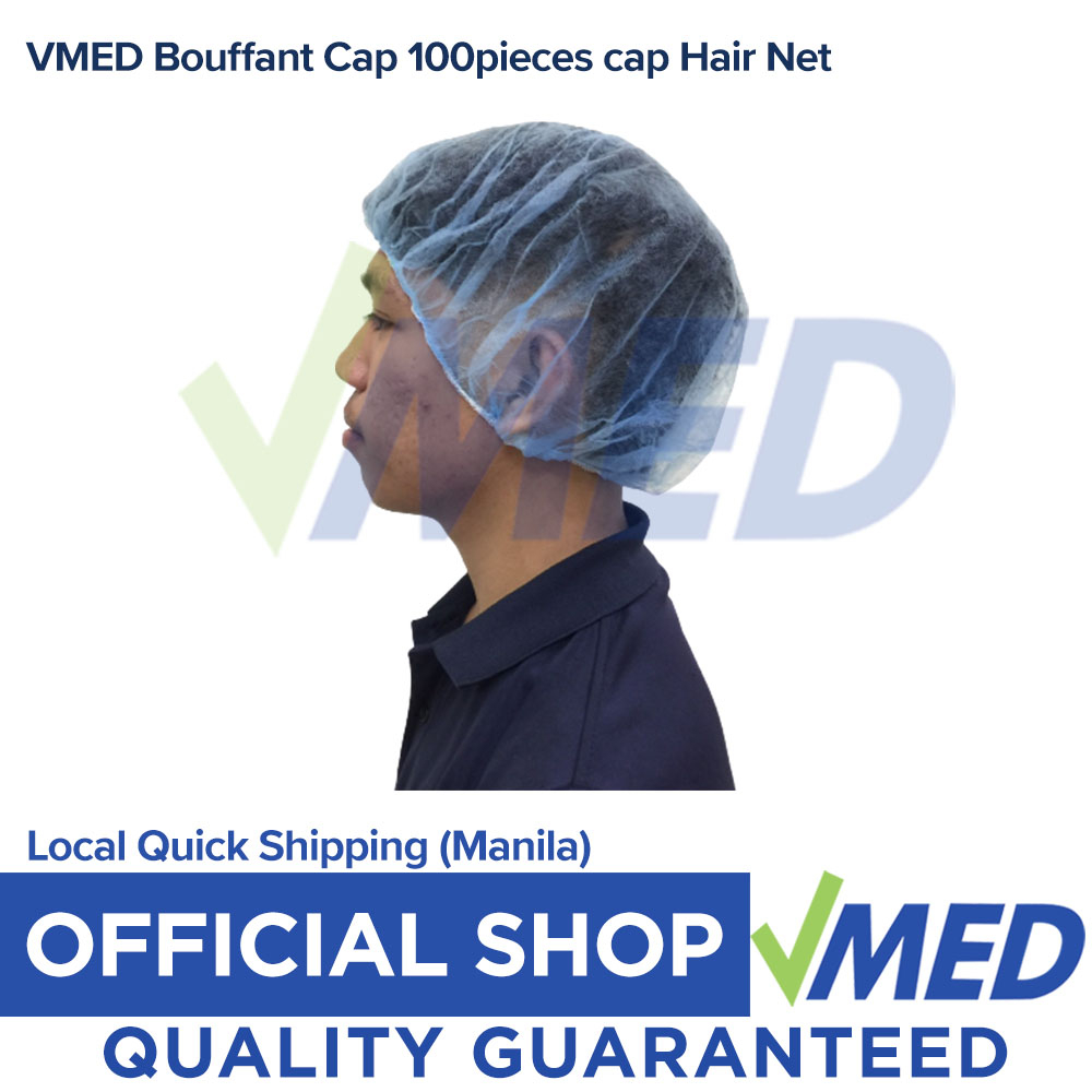 VMED Bouffant Cap 100pieces cap Hair Net | Shopee Philippines