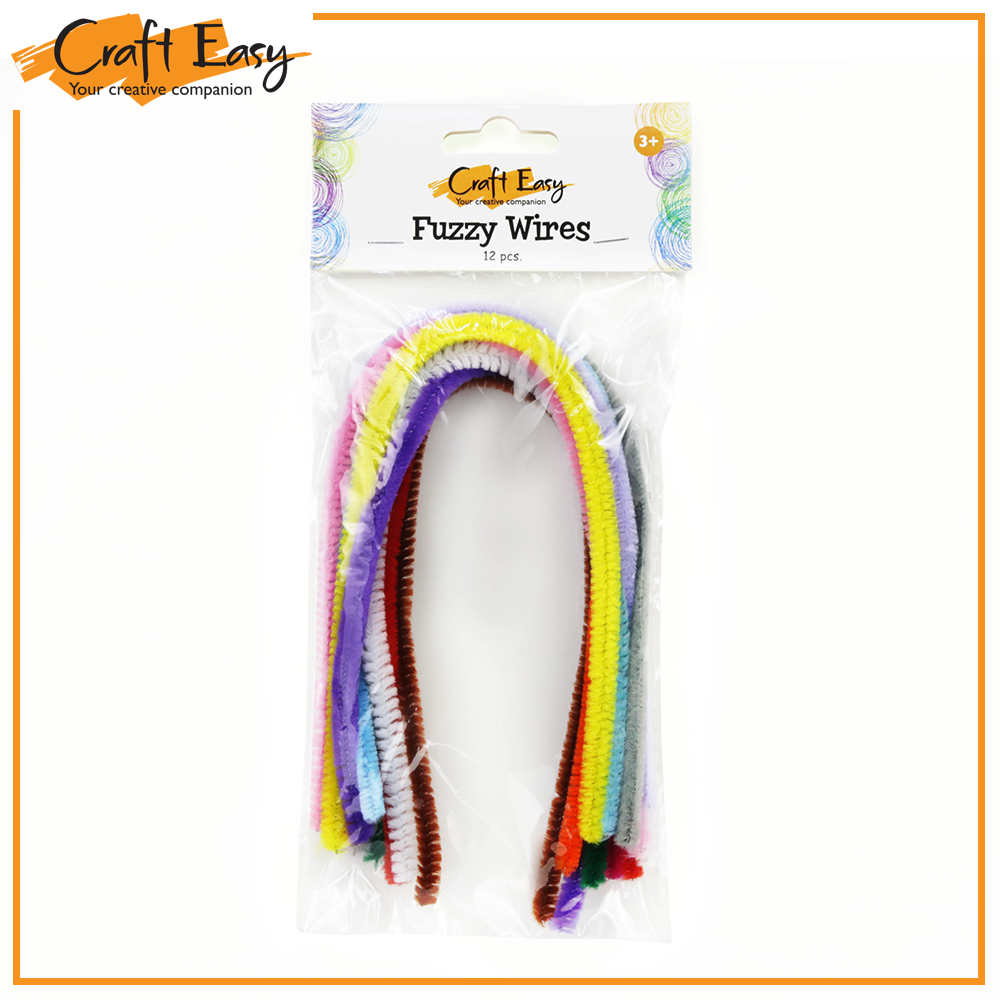 Craft Easy Fuzzy Wires Solid Color Set (Assorted Colors) 12 pcs ...
