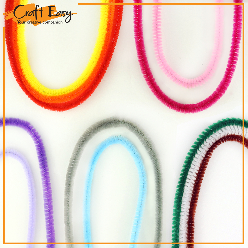 Craft Easy Fuzzy Wires Solid Color Set (Assorted Colors) 12 pcs ...