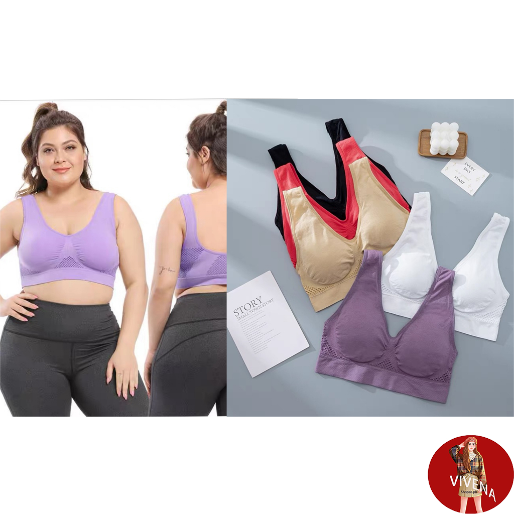 VIVENA Sports Bra Plus Size For Women Hollow Mesh Vest Type Yoga ...