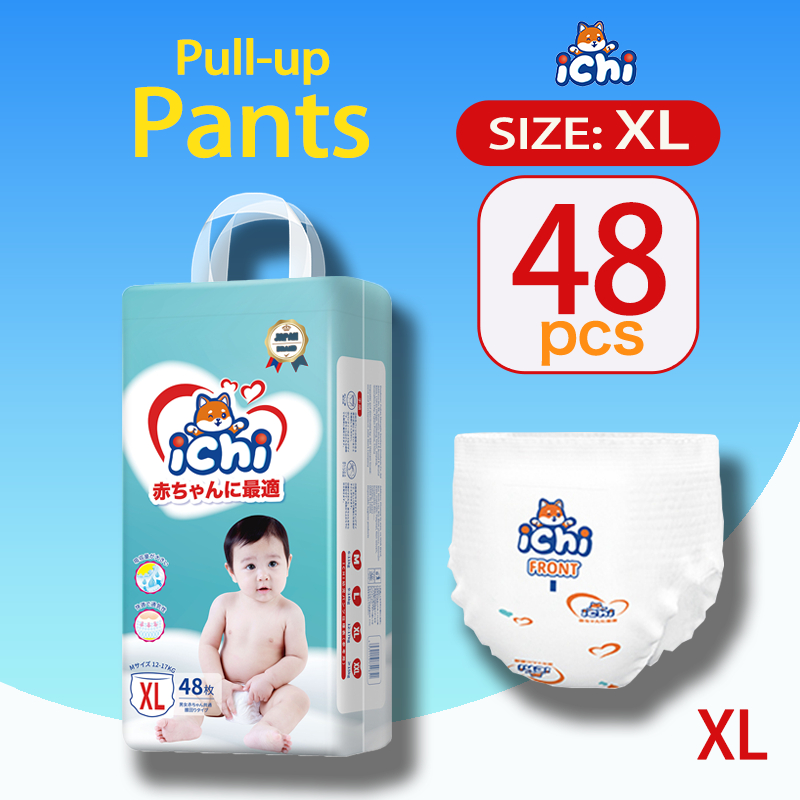 ICHI Baby Diaper XL Pull Up PANTS M/L/XL/XXL 50 Pcs Dry Diaper Ultra-Thin Unisex Diaper | Shopee ...