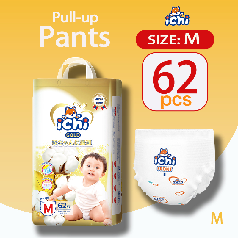 ICHI Pull-up Pants Baby diapers GOLD All size 50pcs/pk Bundle Pack Large Size Medium L XL XXL ...