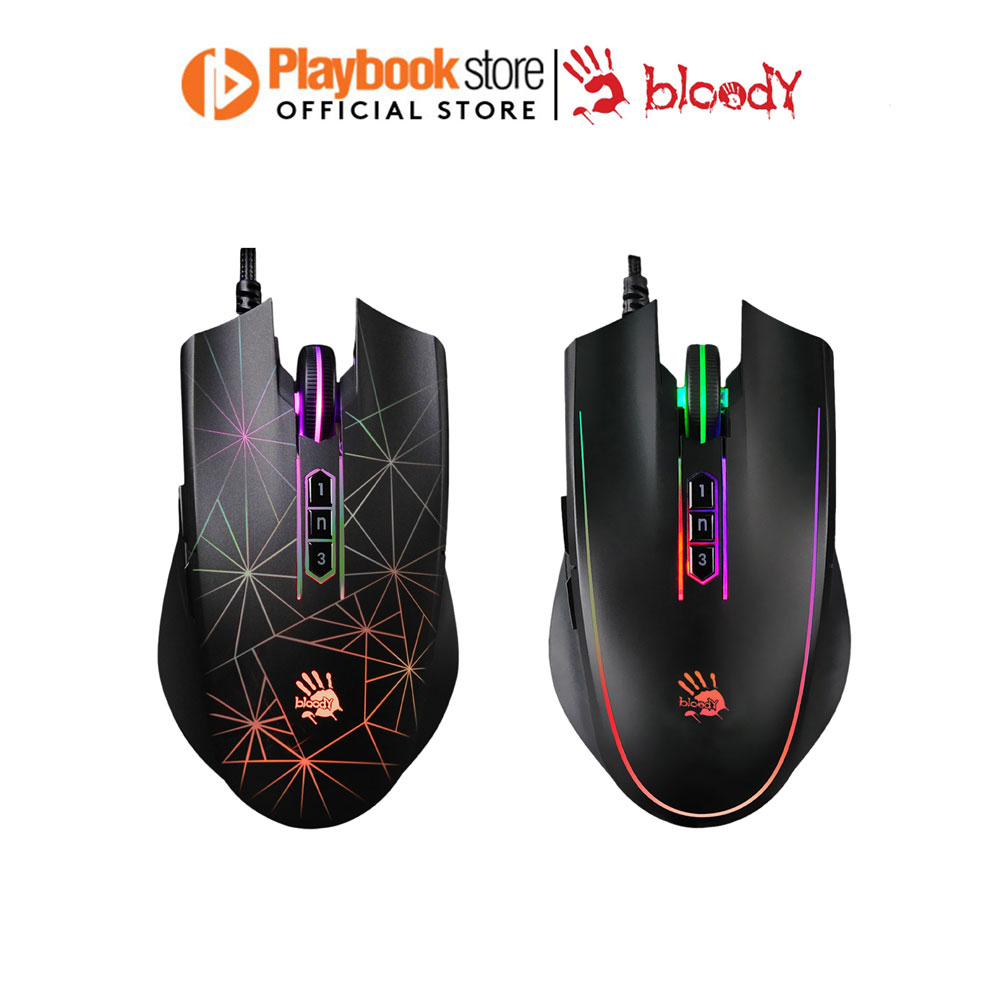 A4Tech Bloody P81S RGB Animation Starlight/Curve 8000 CPI Light Strike ...