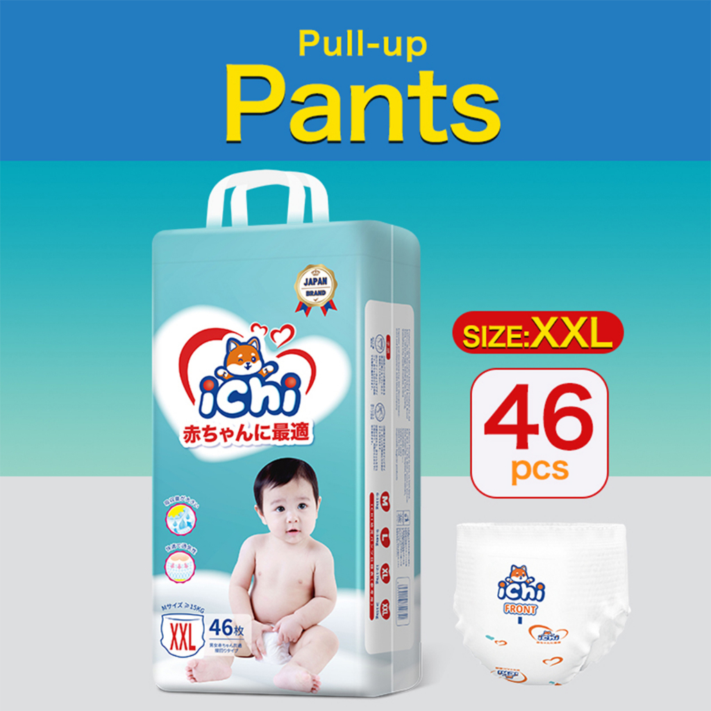 ICHI Pull-up Pants Baby diapers GOLD All size 50pcs/pk Bundle Pack Large Size Medium L XL XXL ...