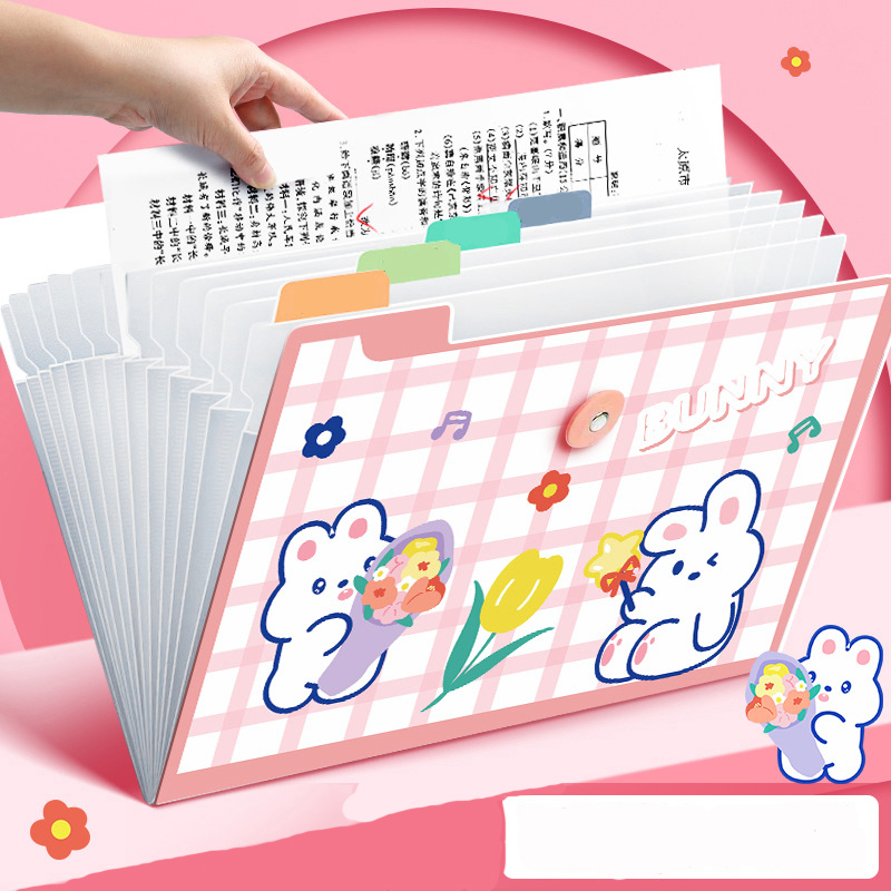 8/12Pockets A4 Cartoon Multi-Layer Folder Expanding File School Paper ...