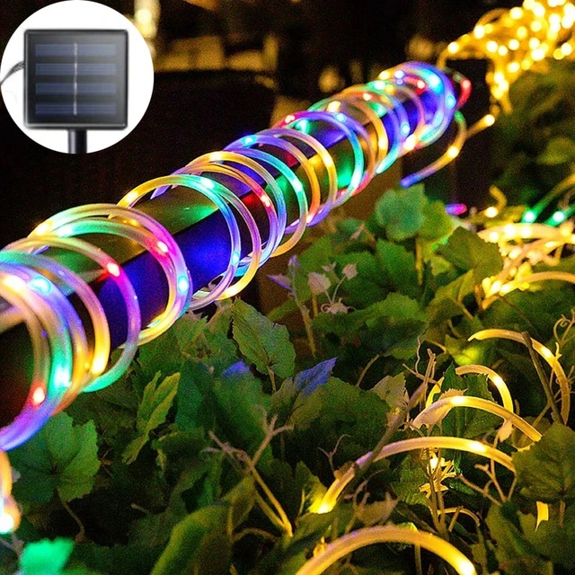 100/200 LED Outdoor Garden Decor Christmas Garland Solar Waterproof ...