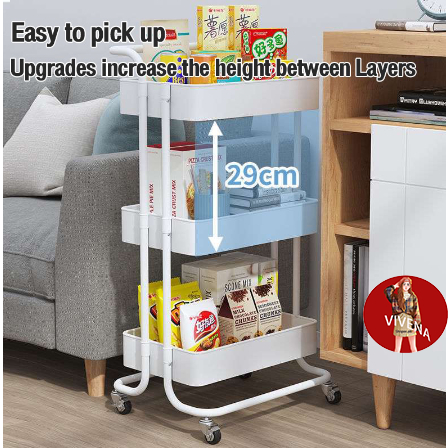 Trolley cart organizer 3/4 layer trolley shelf Kitchen Bathroom Storage ...
