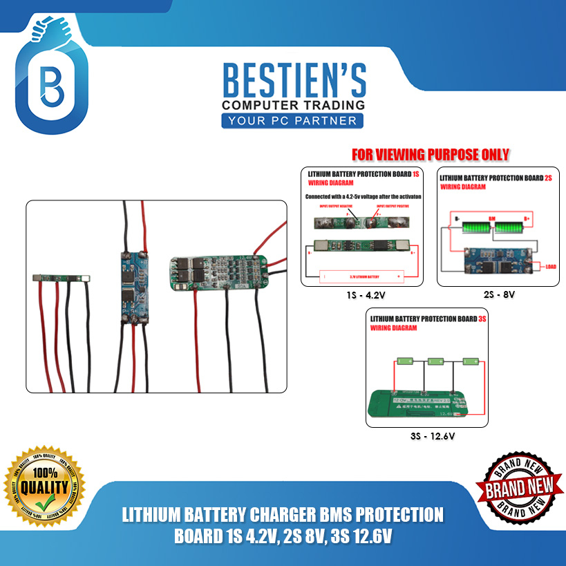 LITHIUM BATTERY CHARGER BMS PROTECTION BOARD, 1S 4.2V, 2S 8V, 3S 12.6V | Shopee Philippines